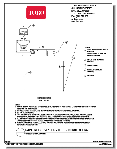 Toro Specifier - Sensors/Remotes